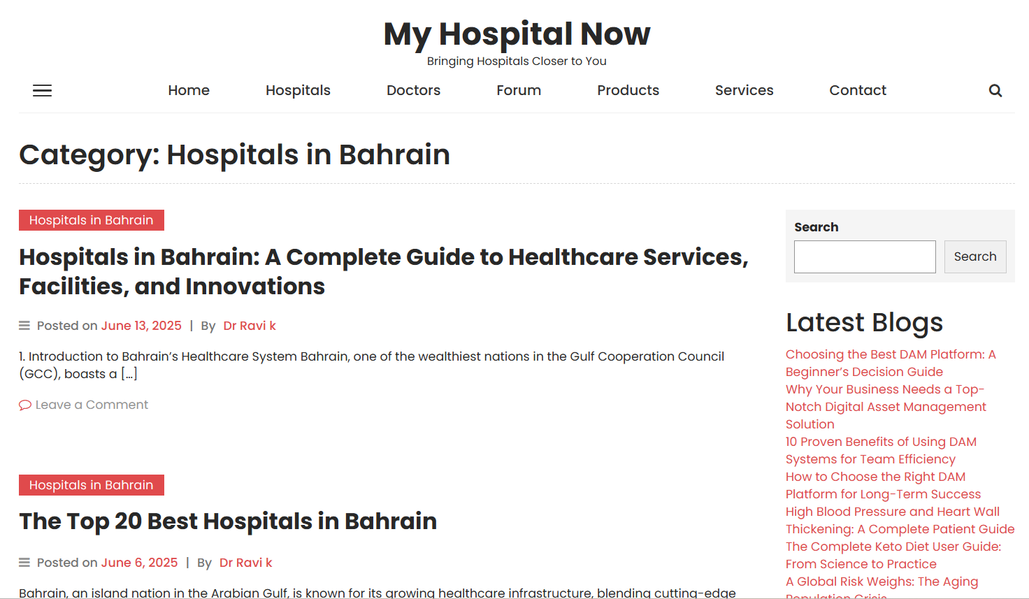 Find the Best Hospitals in Bahrain with MyHospitalNow - MyMedicPlus
