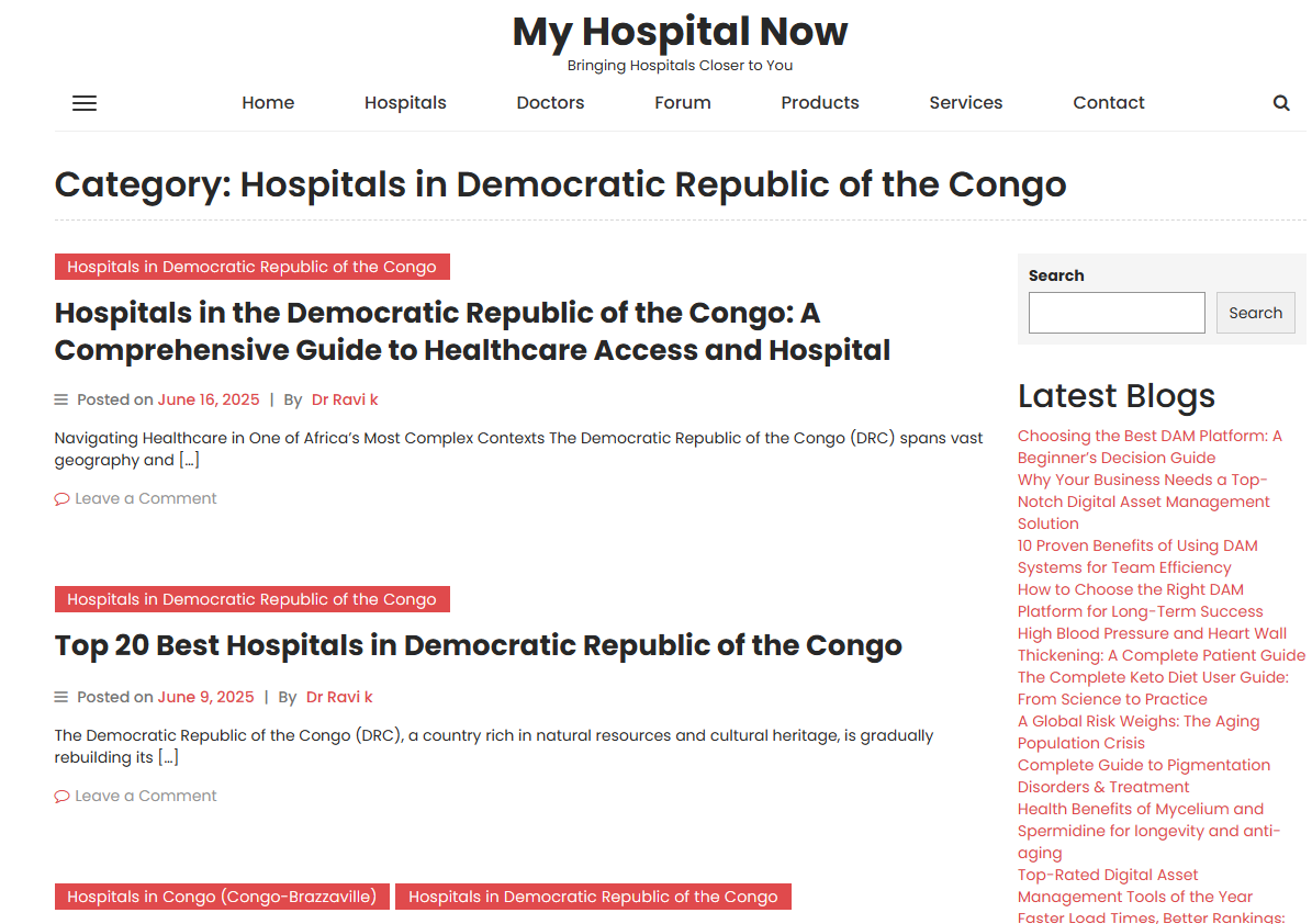 Find the Best Hospitals in the Democratic Republic of the Congo with MyHospitalNow - MyMedicPlus