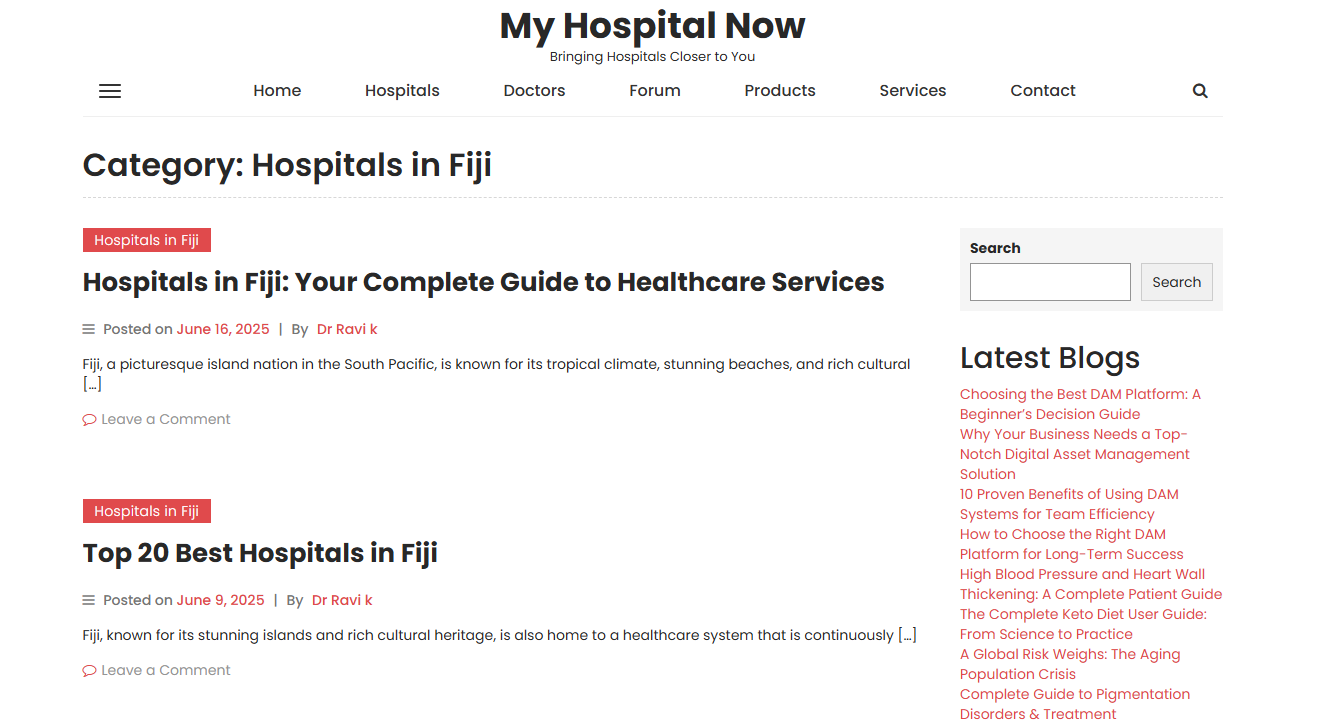 Find the Best Hospitals in Fiji with MyHospitalNow - MyMedicPlus