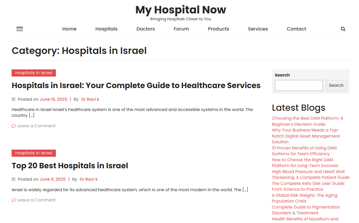 Discover the Best Hospitals in Israel with MyHospitalnow - MyMedicPlus