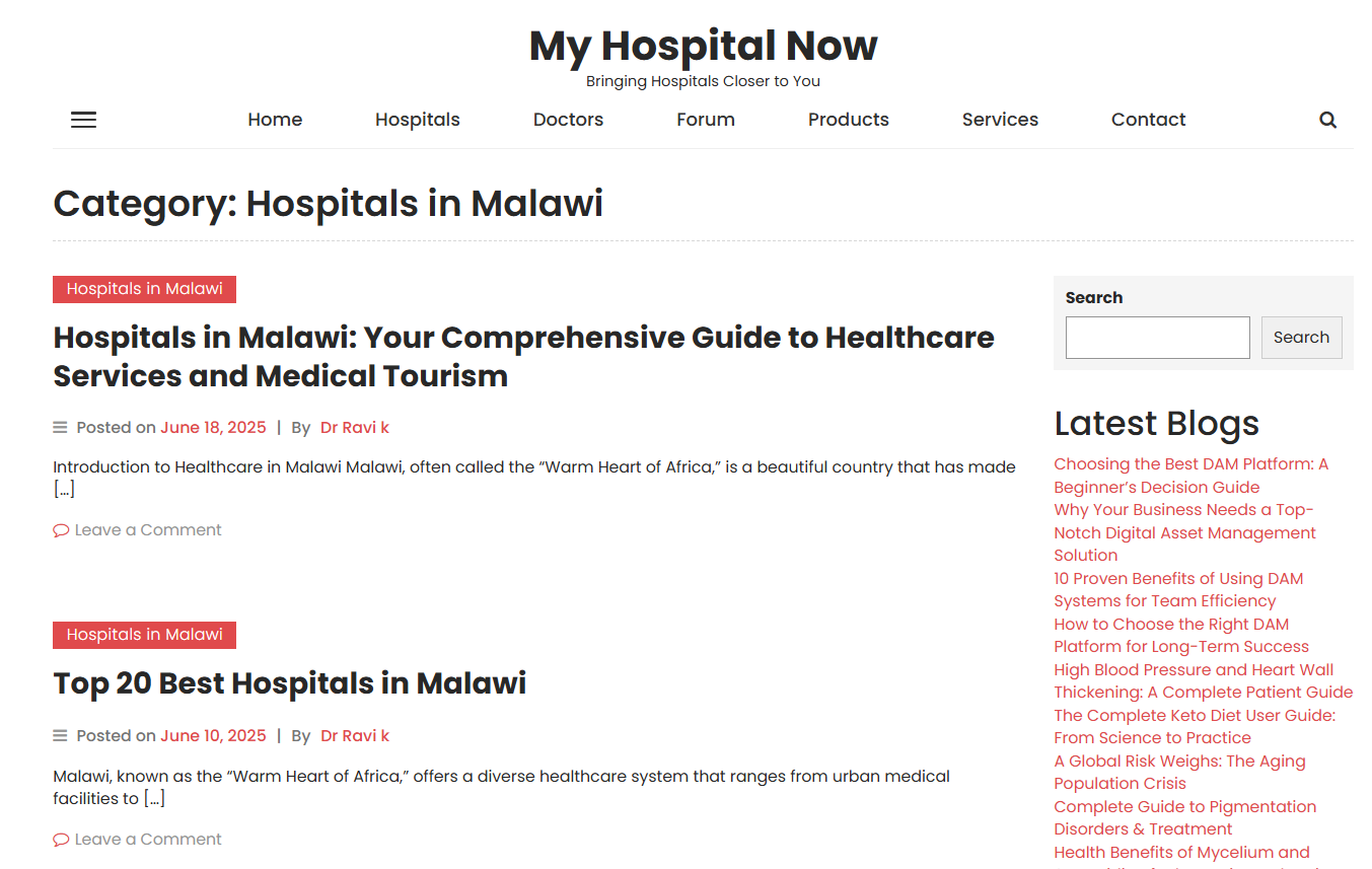 Finding the Best Hospitals in Malawi with MyHospitalnow - MyMedicPlus