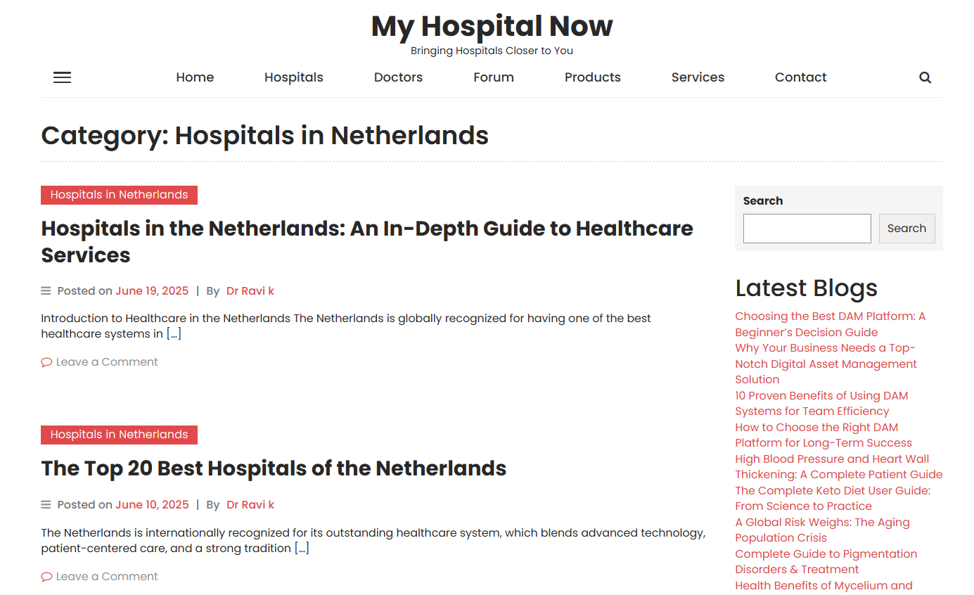 Finding the Best Hospitals in Netherlands with MyHospitalnow - MyMedicPlus