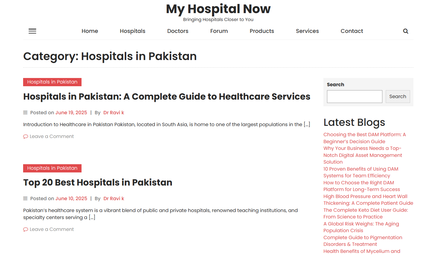 Finding the Best Hospitals in Pakistan with MyHospitalnow - MyMedicPlus