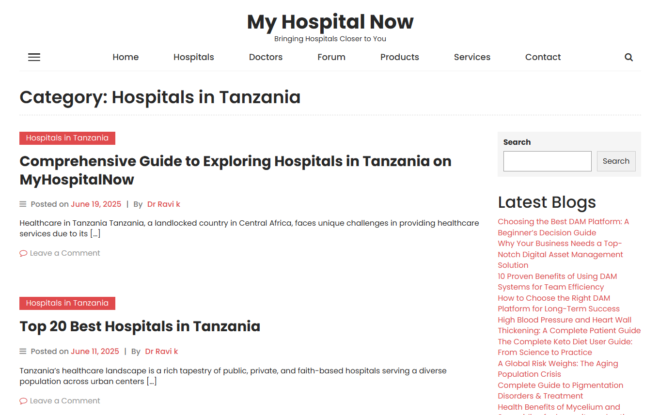 Find the Best Hospitals in Tanzania with MyHospitalnow - MyMedicPlus